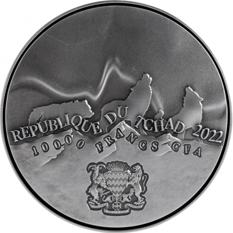 10.000 Francs Howling Wolf in Northern Lights 2022 Chad