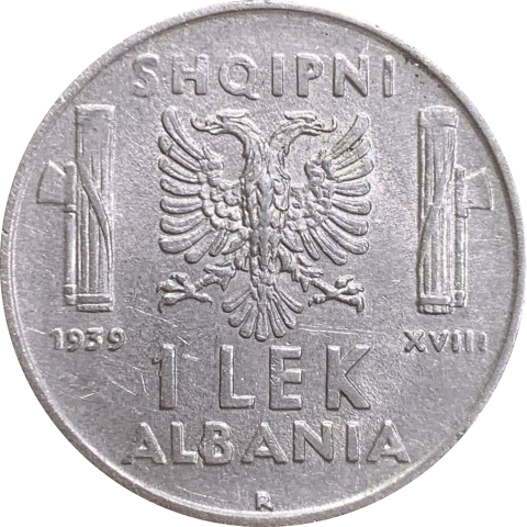 1 Lek 1939 XVIII Magnetica Regno d'Italia